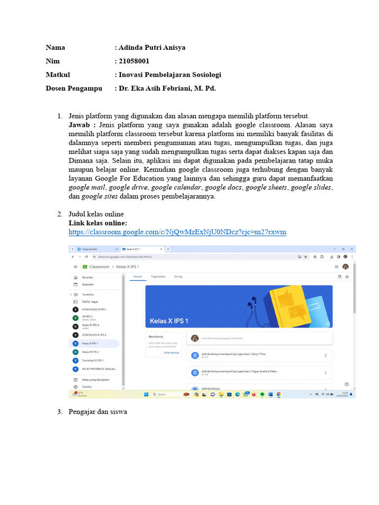 Adinda Putri Anisya - 21058001 - Platform Digital Pembelajaran | PDF ...