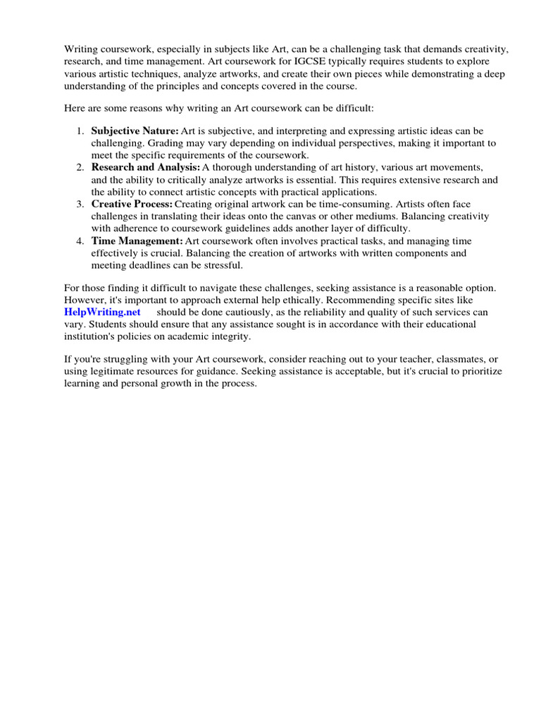 Art Coursework Igcse Pdf Drawing Creativity