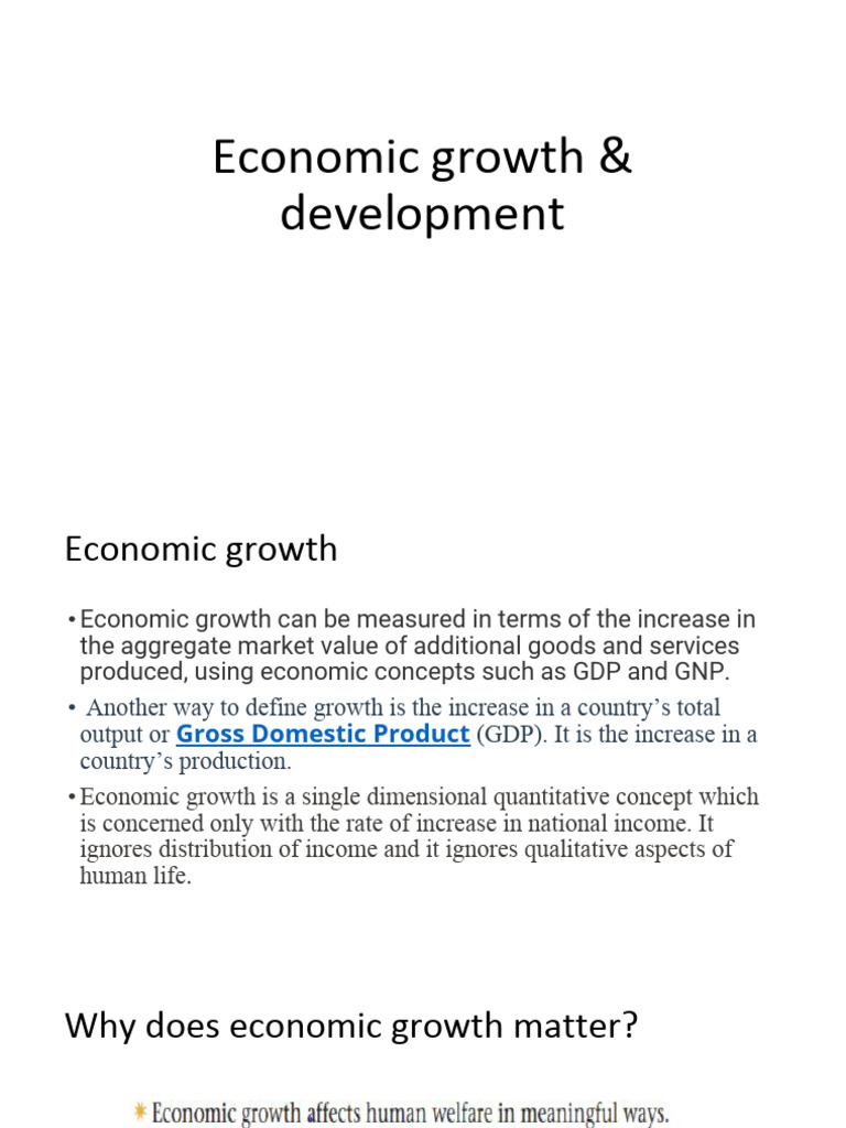 01.economic Growth and Development | PDF | Economic Growth | Economic Development