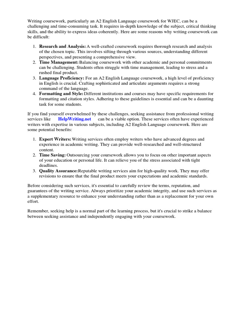 A2 English Language Coursework Wjec | PDF | Expert | Gce Advanced Level ...