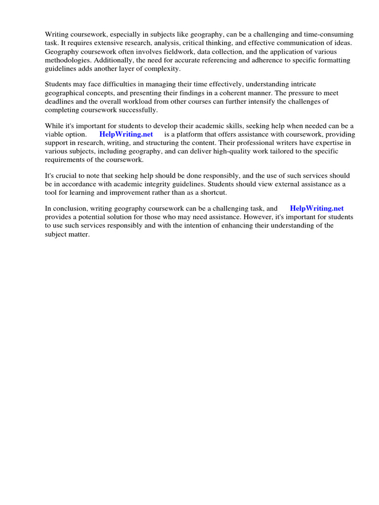 Example of Geography Coursework Evaluation | PDF | River | Geography