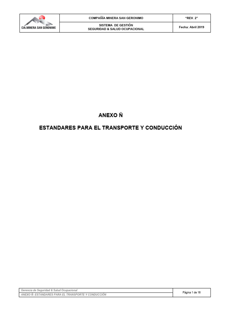 ANEXO Ñ Conducción Rev 2 - Abril 2019 | PDF | Camión | Transporte