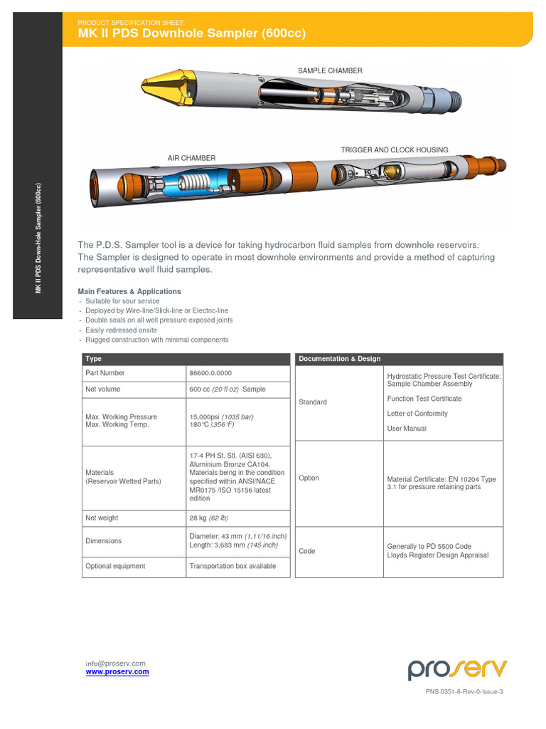 Proserv Downhole Sampling Equipment Catalog 1 | Download Free PDF ...