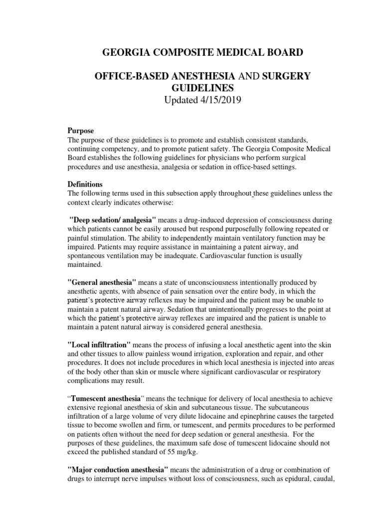 Updated OBS Guidelines | PDF | Anesthesia | Surgery