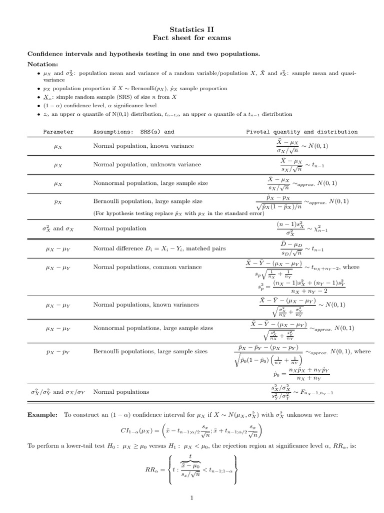 Formulae | Download Free PDF | Sample Size Determination | Variance