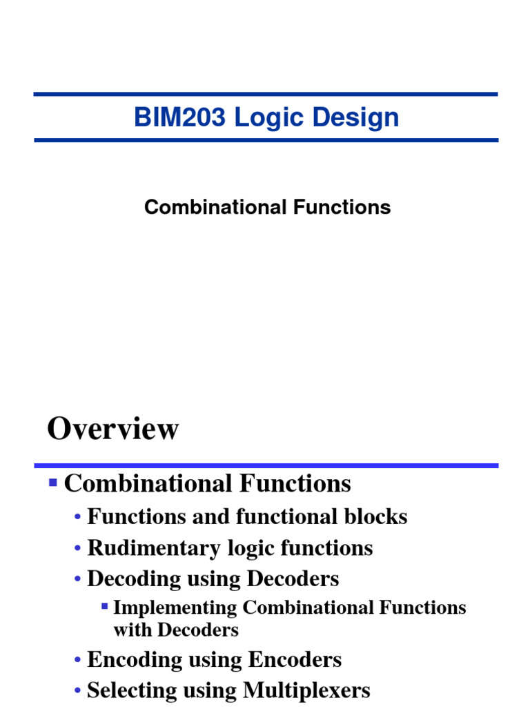 BIM203 - 06 - Combinational Functions | PDF | Logic Gate | Computer Science