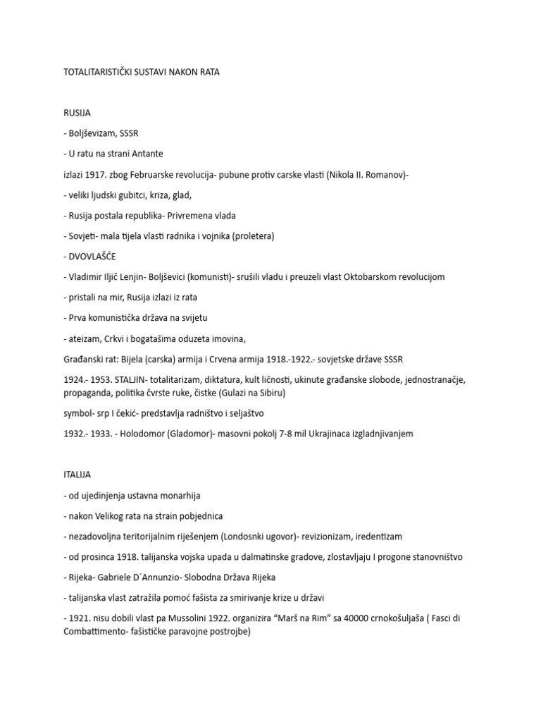 Totalitarizam Plan Ploče | PDF