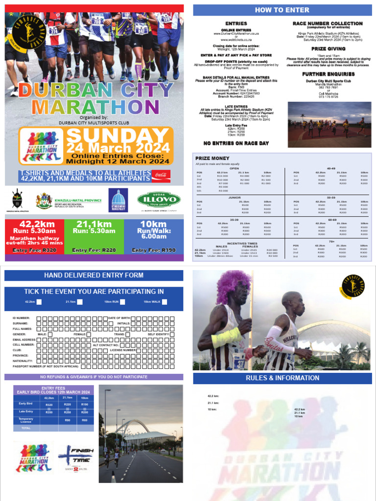 Durban Marathon 2024 Entry Details | PDF | Indemnity