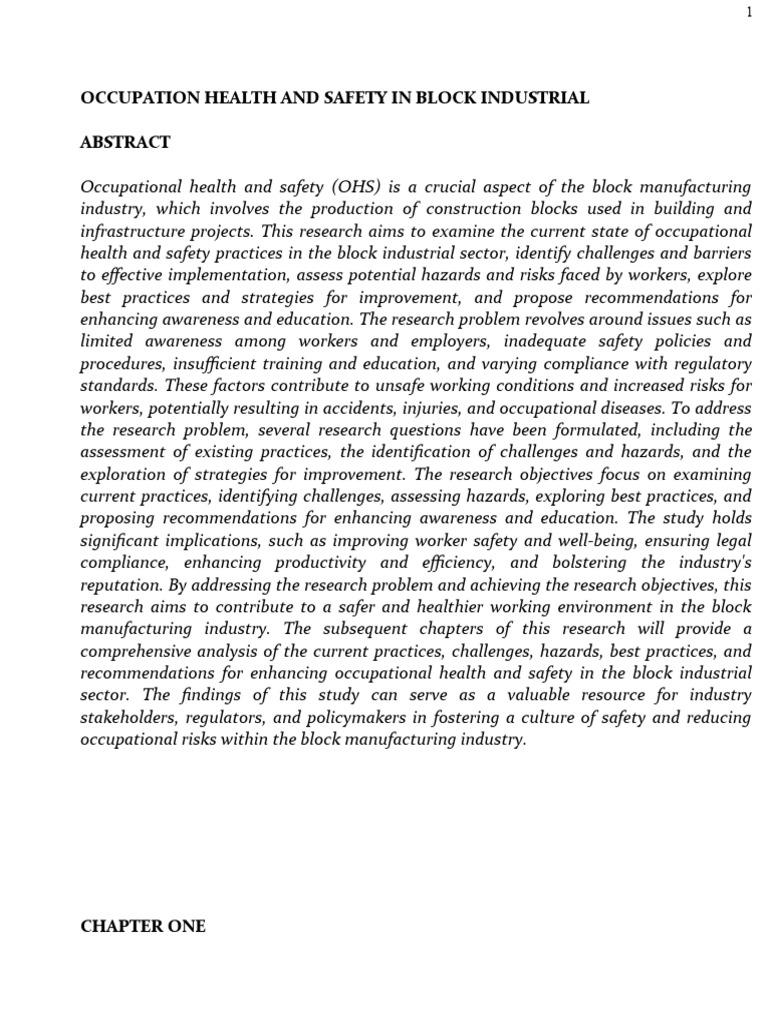 Occupation Health and Safety in Block Industrial | PDF | Occupational ...