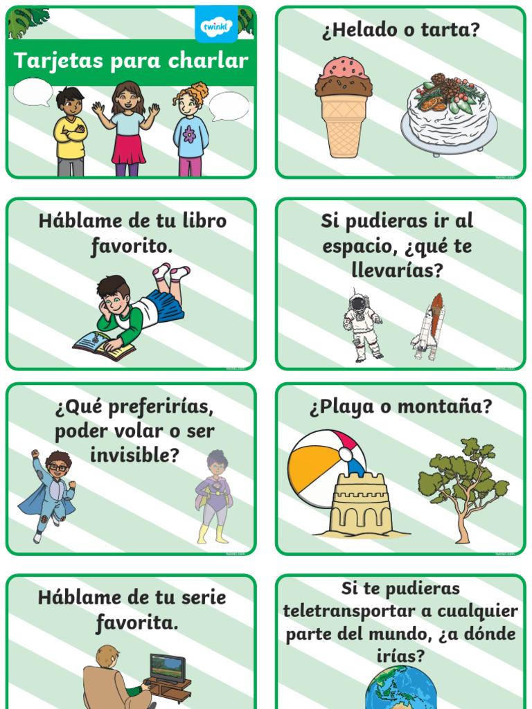 Tarjetas para Charlar | PDF | Libros para adolescentes