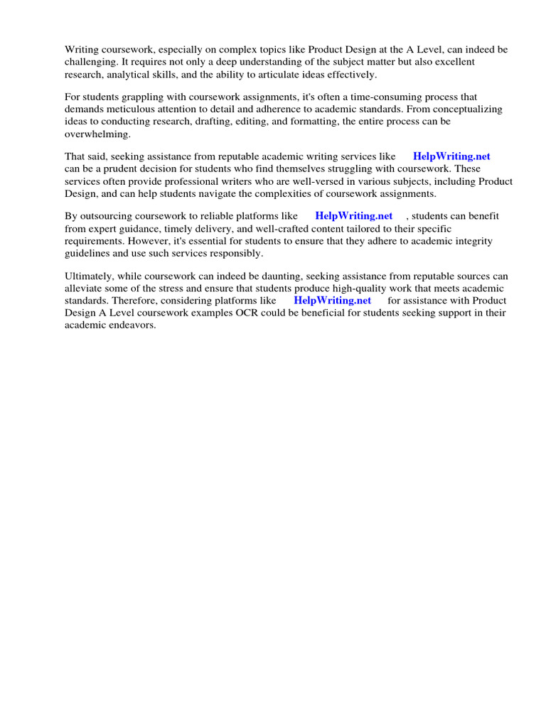 Product Design A Level Coursework Examples Ocr | PDF | Http Cookie ...