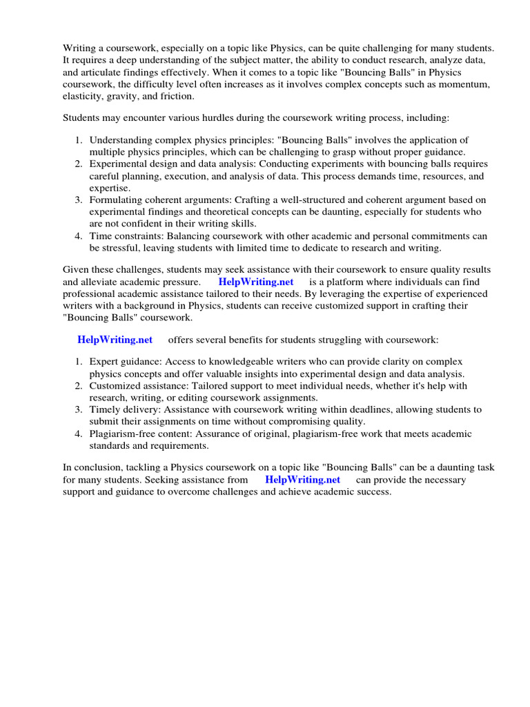 Physics Coursework: Bouncing Balls Guide | PDF | Force | Drag (Physics)