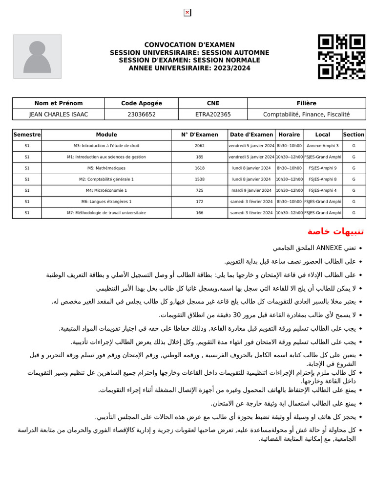 Convocation Examen | PDF