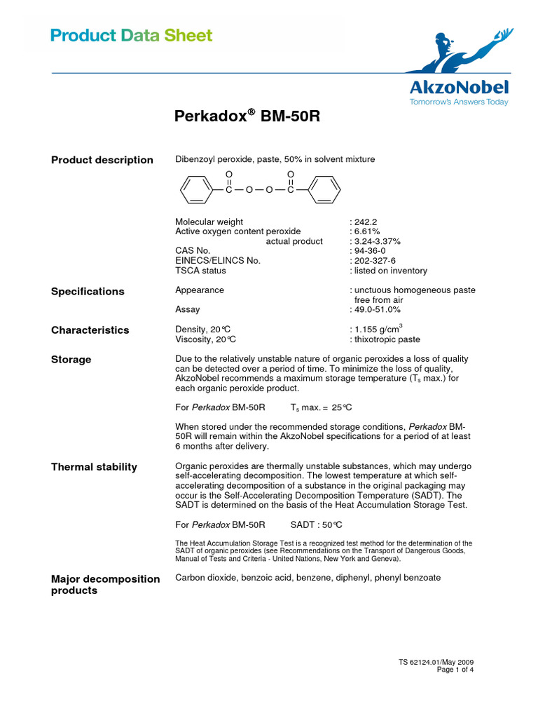 PDS Perkadox BM 50 R | Download Free PDF | Chemistry | Chemical Substances