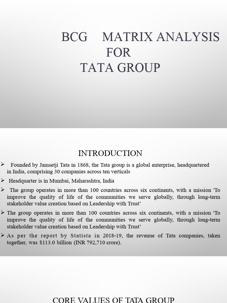 Ilide - Info Cie3 BCG Analysis of Tata Group pgdm163 PR | PDF ...