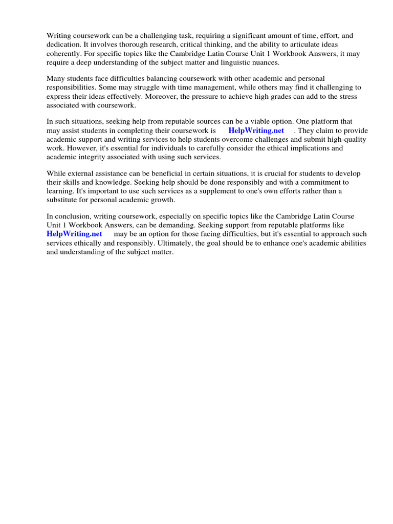 Cambridge Latin Course Unit 1 Workbook Answers | PDF | Latin | Vocabulary