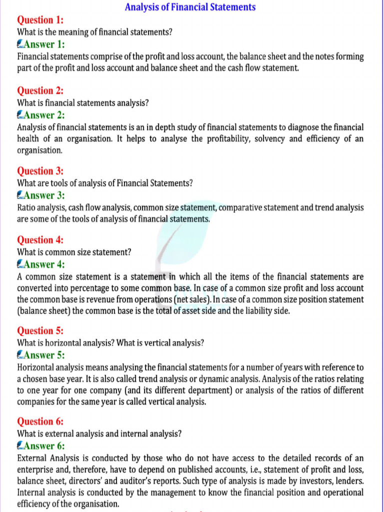 Financial Statement Analysis Guide | PDF | Goodwill (Accounting) | Debt