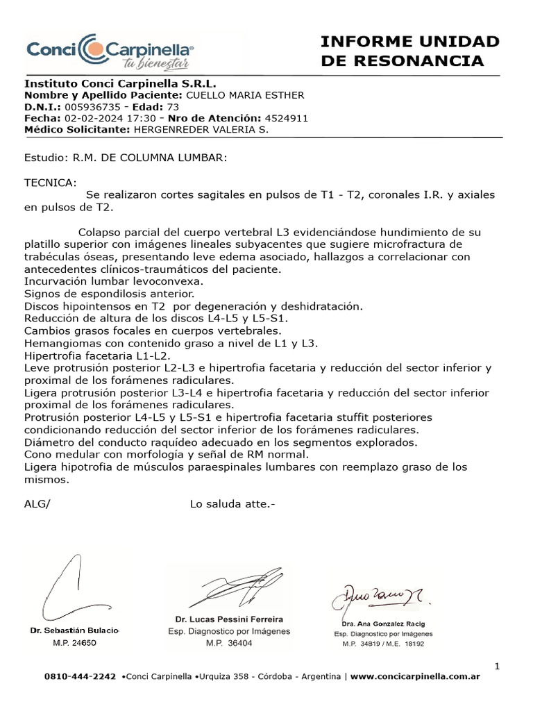 Instituto Conci Carpinella S.R.L | PDF