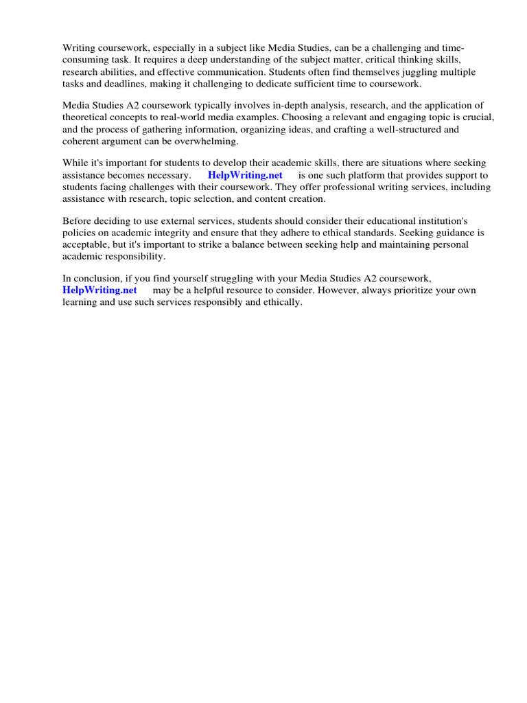 Media Studies A2 Coursework Ideas | PDF