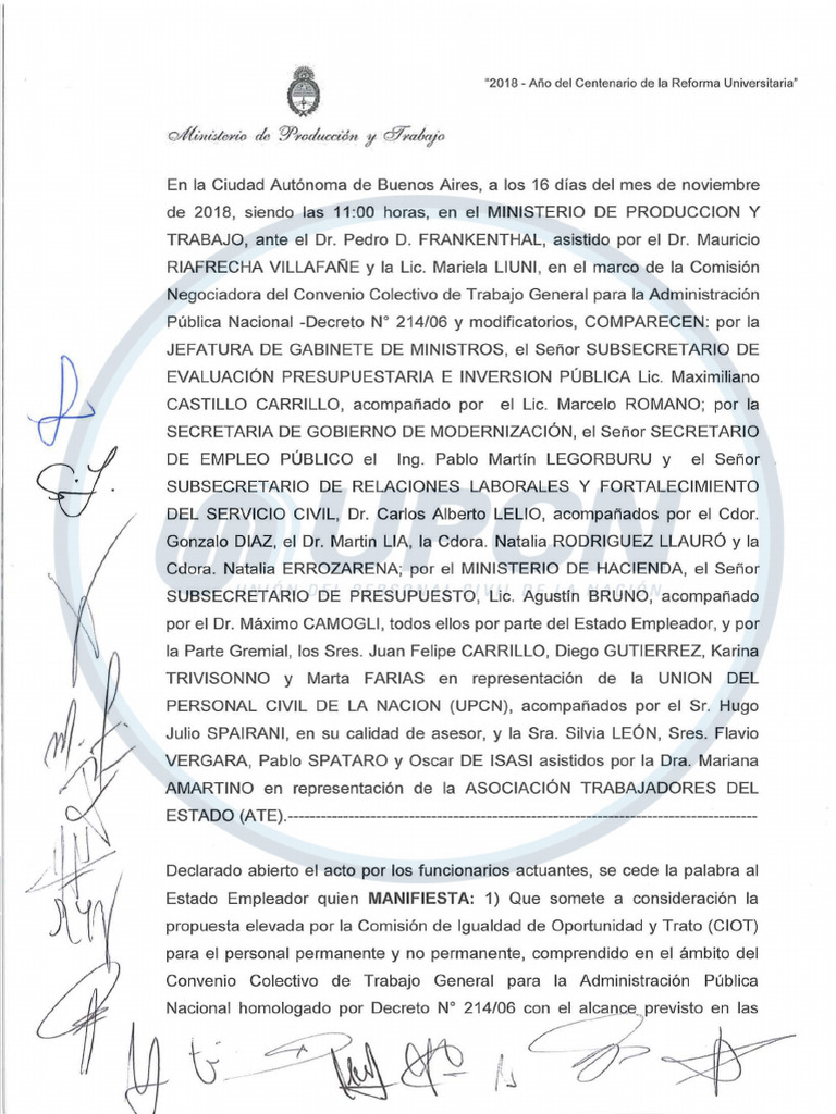 Acta CCTG - Acuerdo Licencias y Convocatoria Interna - 16-11-18 | PDF | Acuerdo colectivo | Justicia