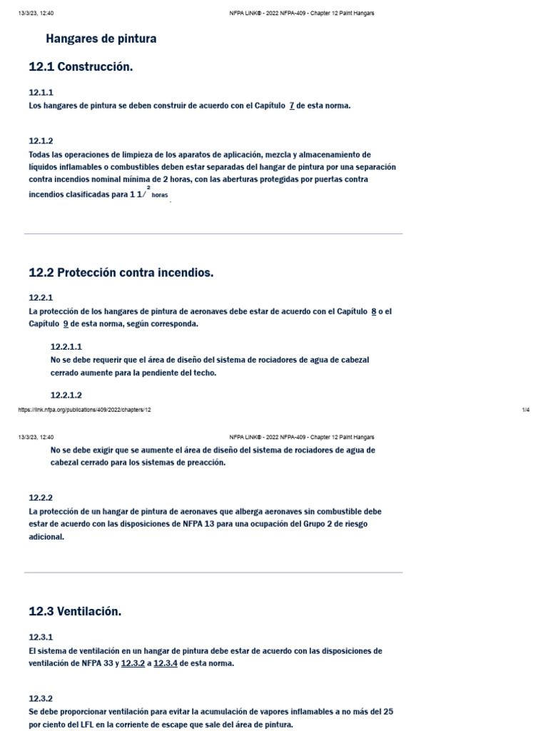 NFPA LiNK® - 2022 NFPA-409 - Chapter 12 Paint Hangars | PDF ...
