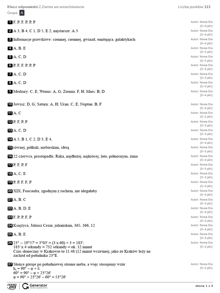2.ziemia We Wszechświecie-Klucz | PDF