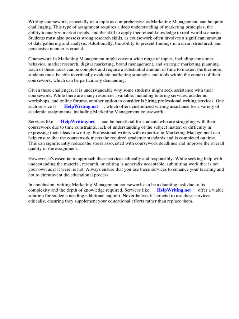 Marketing Coursework Help Guide | PDF | Marketing | Marketing Strategy