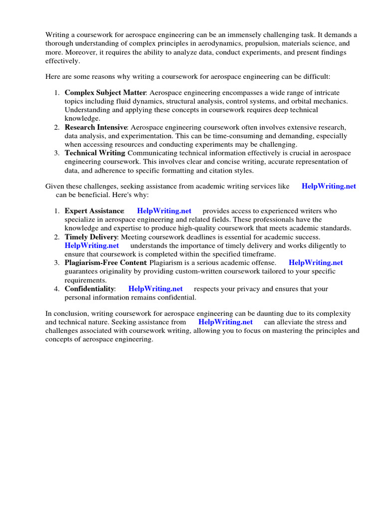 Coursework For Aerospace Engineering | PDF | Aerospace Engineering ...
