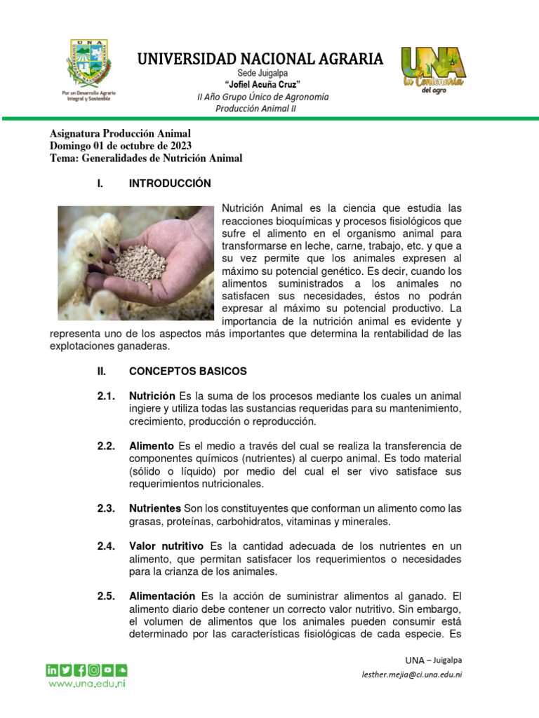 Ii Clase Generalidades de Nutricion Animal | PDF | Digestión | Sistema digestivo humano
