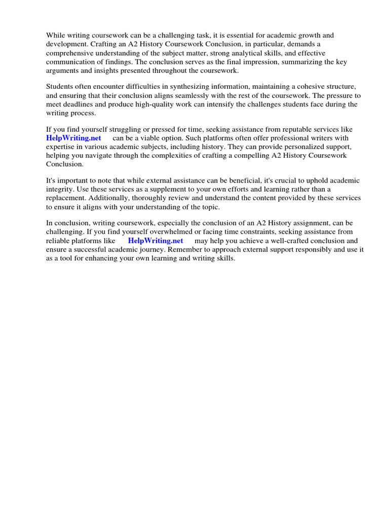 A2 History Coursework Conclusion | PDF | Essays | Argument