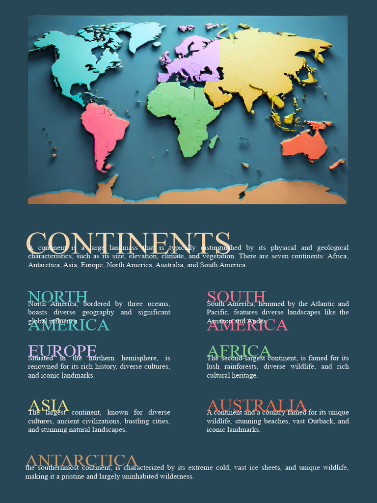 Illustrated Cartography Continents Poster | PDF | Continent | Antarctica