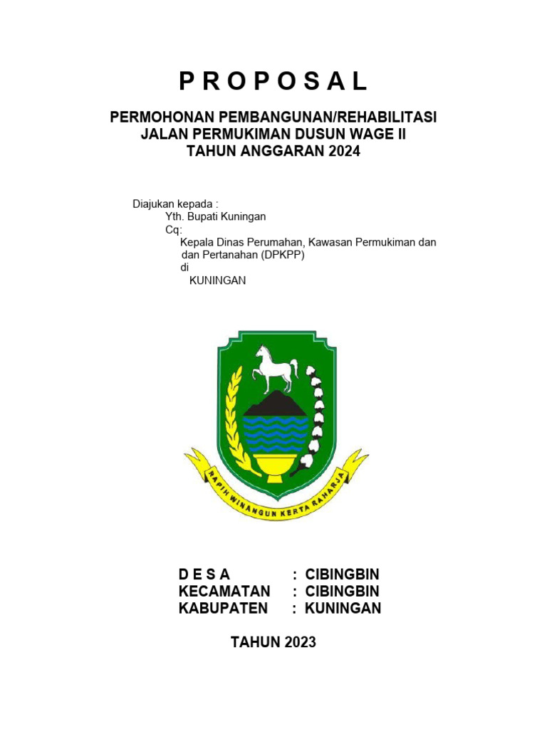 Proposal Pembangunan Jalan Sipd Pdf