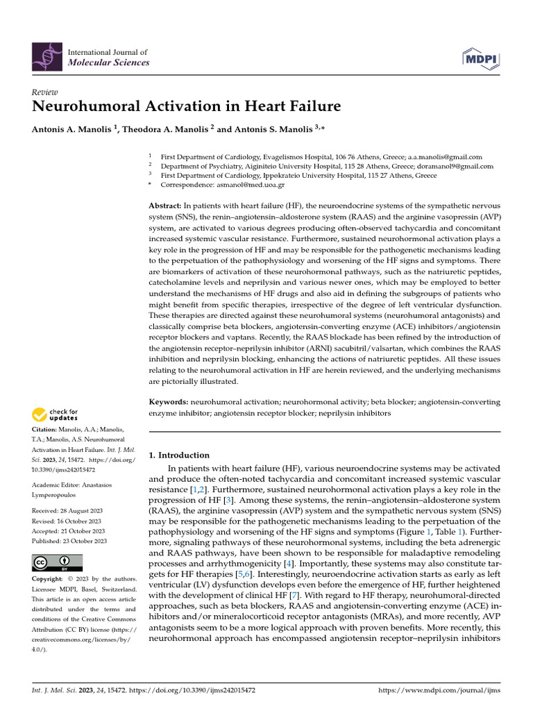 Neurohumoral Activation in Heart Failure | Download Free PDF ...