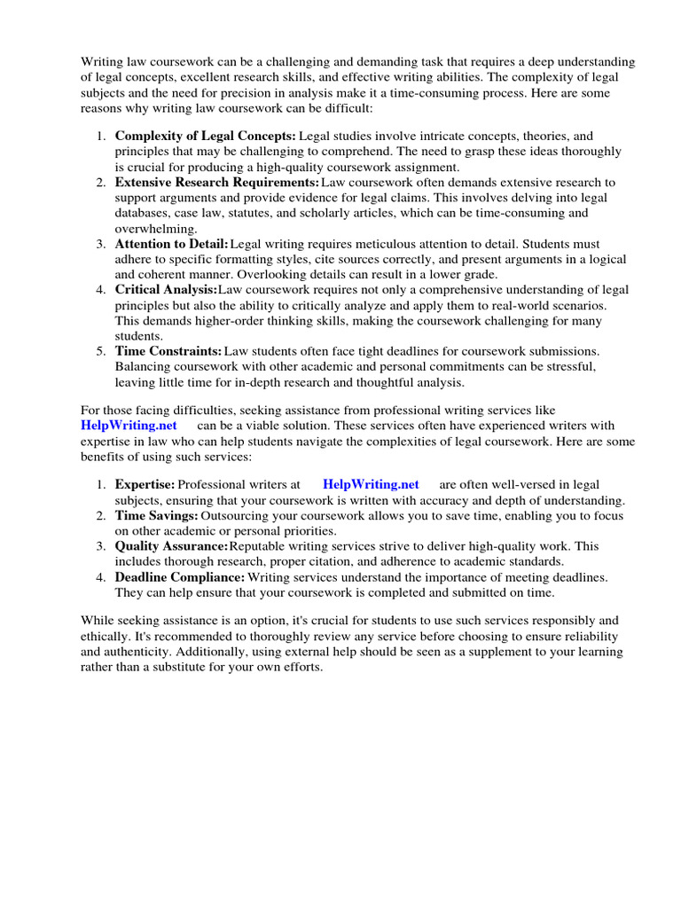How To Write Law Coursework | PDF | Essays | Thesis