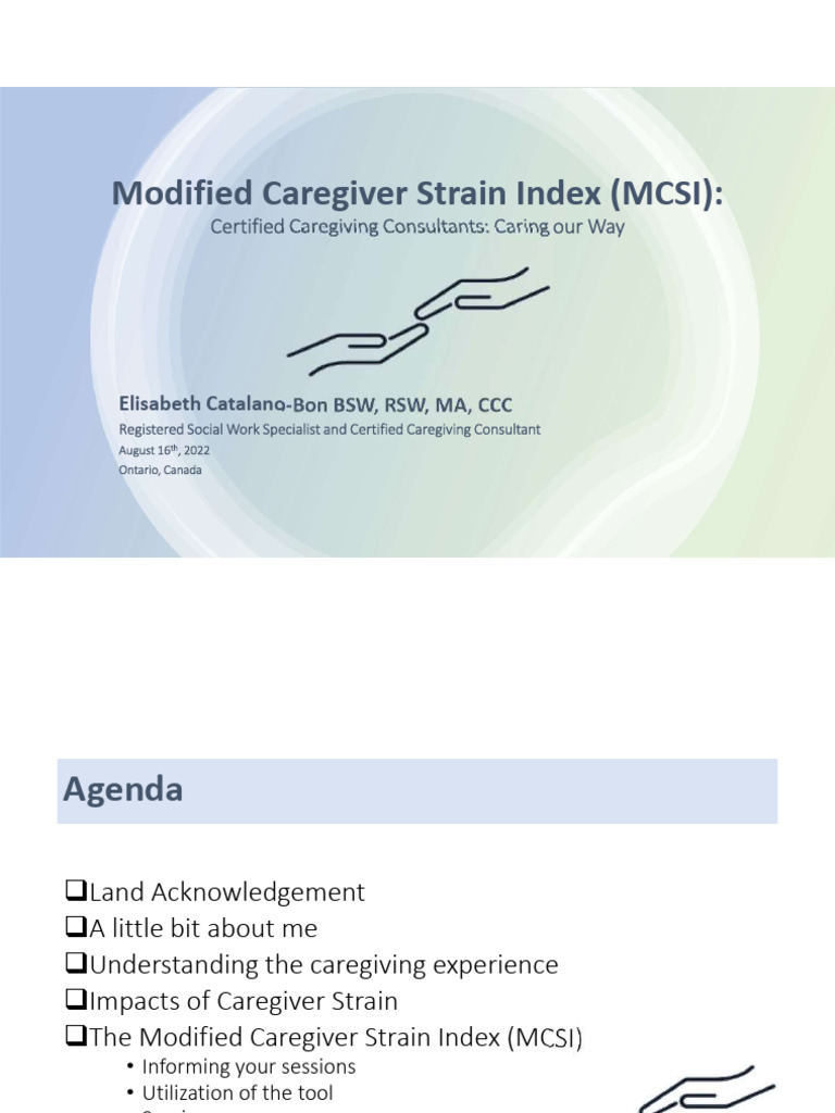 Modified Caregiver Strain Index CCC Presentation 2022 v.2 | PDF ...