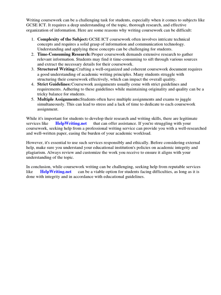 Gcse Ict Coursework Examples | PDF | Educational Technology ...