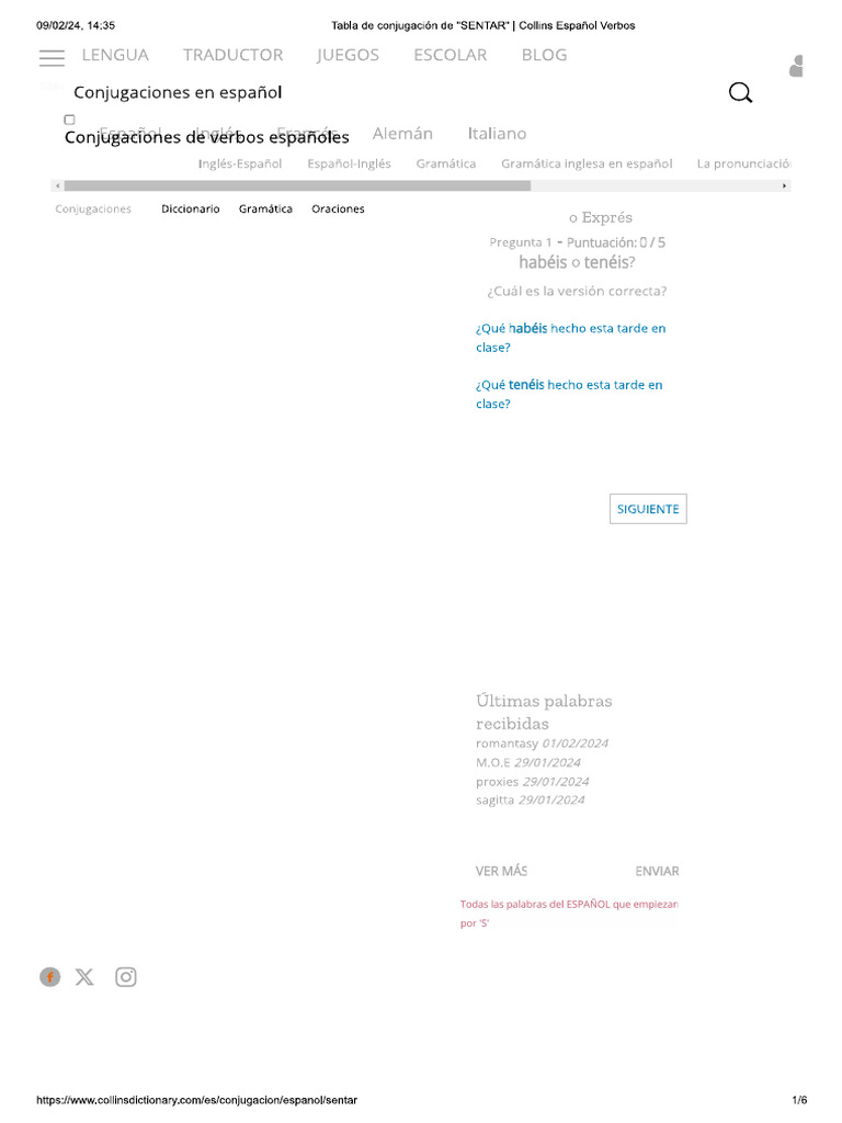 Verbo SENTAR | PDF