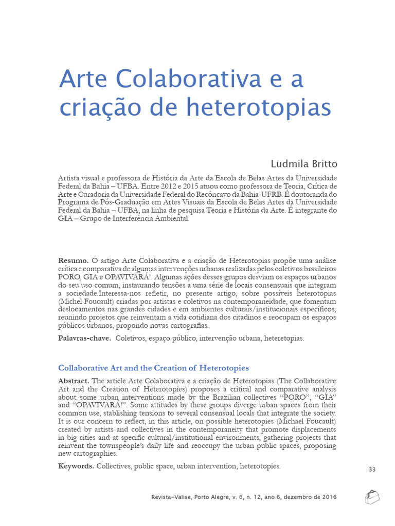 Arte Colaborativa e A Criac A o de Heter | PDF