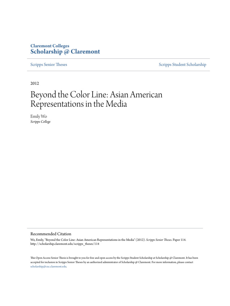 Beyond The Color Line - Asian American Representations in The Media ...