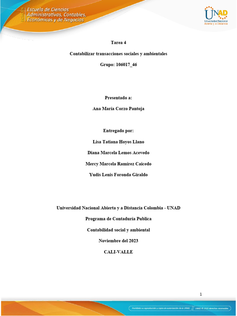 Tarea 4 - Contabilizar Transacciones Sociales y Ambientales - Grupo 106017 - 46 | PDF | normas ...