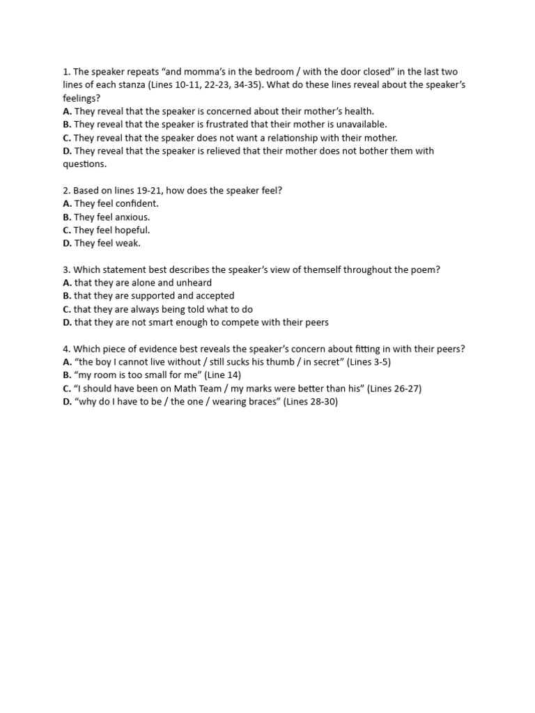 Analyzing "Hanging Fire" Poem Insights | PDF