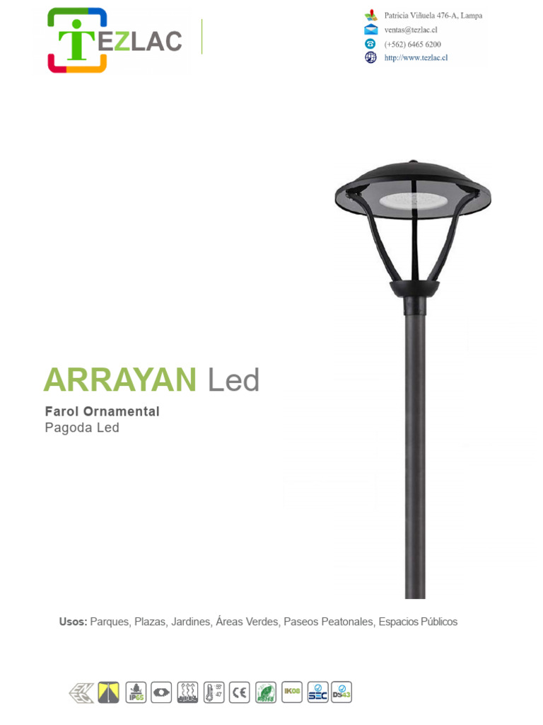 ARRAYAN Led Farol Ornamental Pagoda | PDF