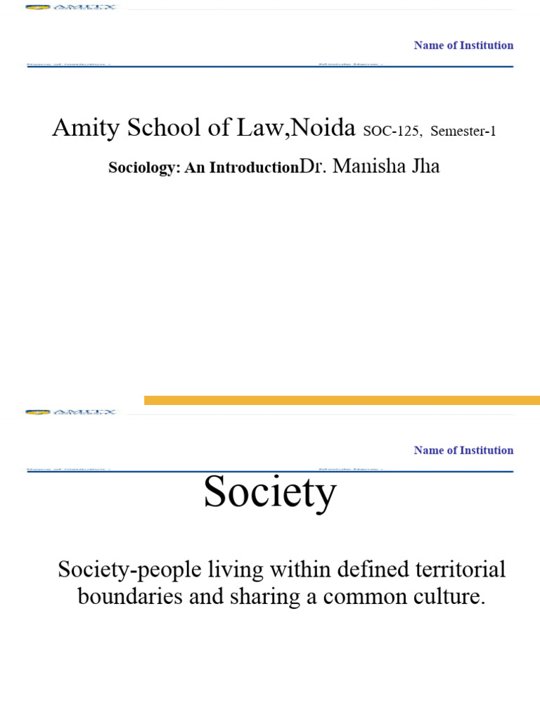 Society PPT 2 | PDF | Society | Institution