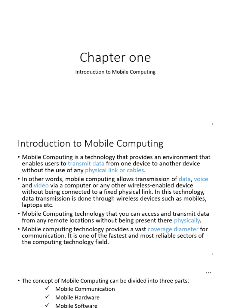 Chapter 1 | PDF | Operating System | Mobile Device