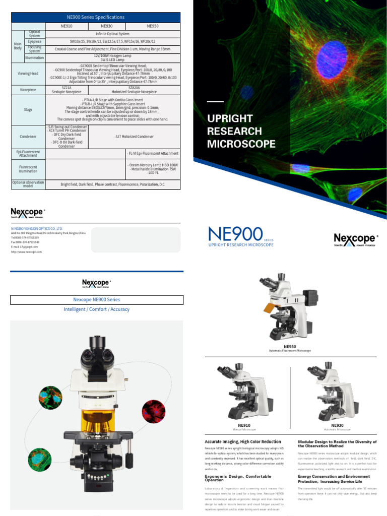 NE910 Nexcope | Download Free PDF | Microscope | Optics