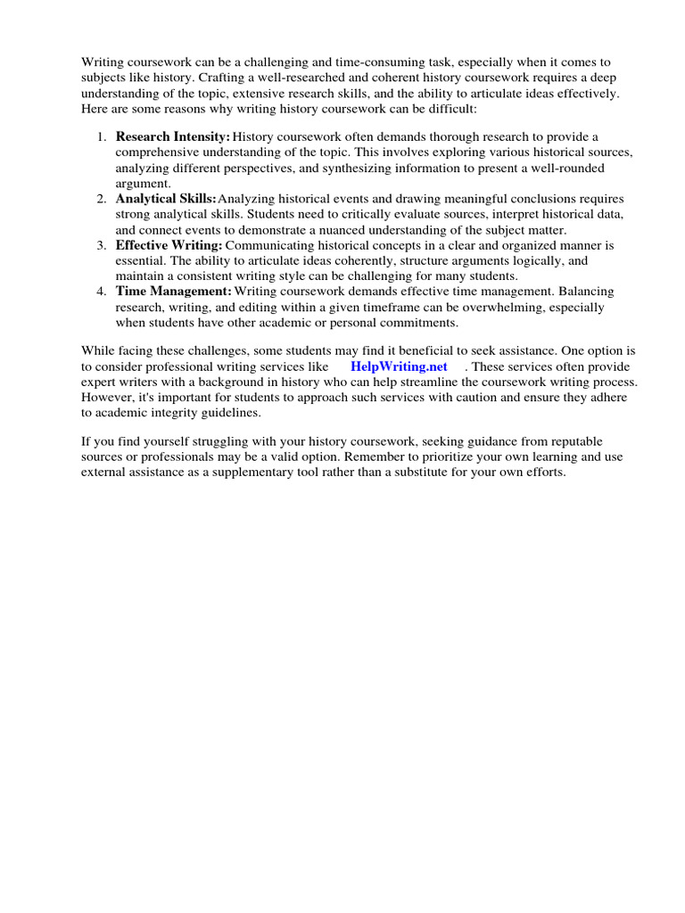 Help With History Coursework | PDF | Argument | Academic Publishing