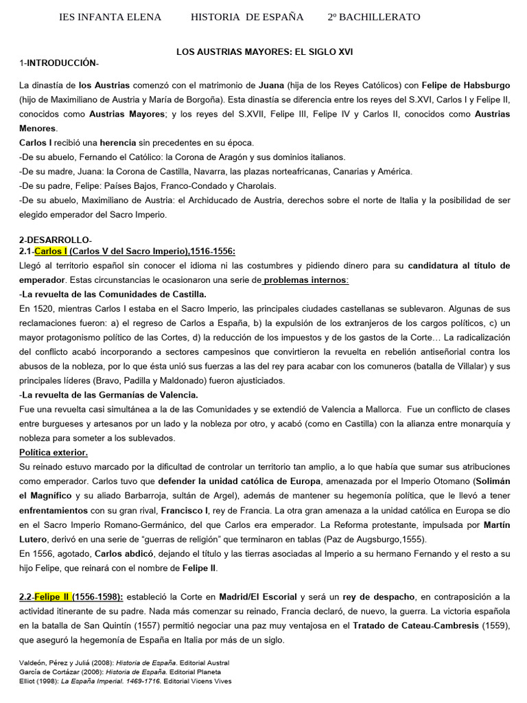 E. 5. Tema 5-Austrias Mayores | PDF | Casa de los Habsburgo | Santo Imperio Romano