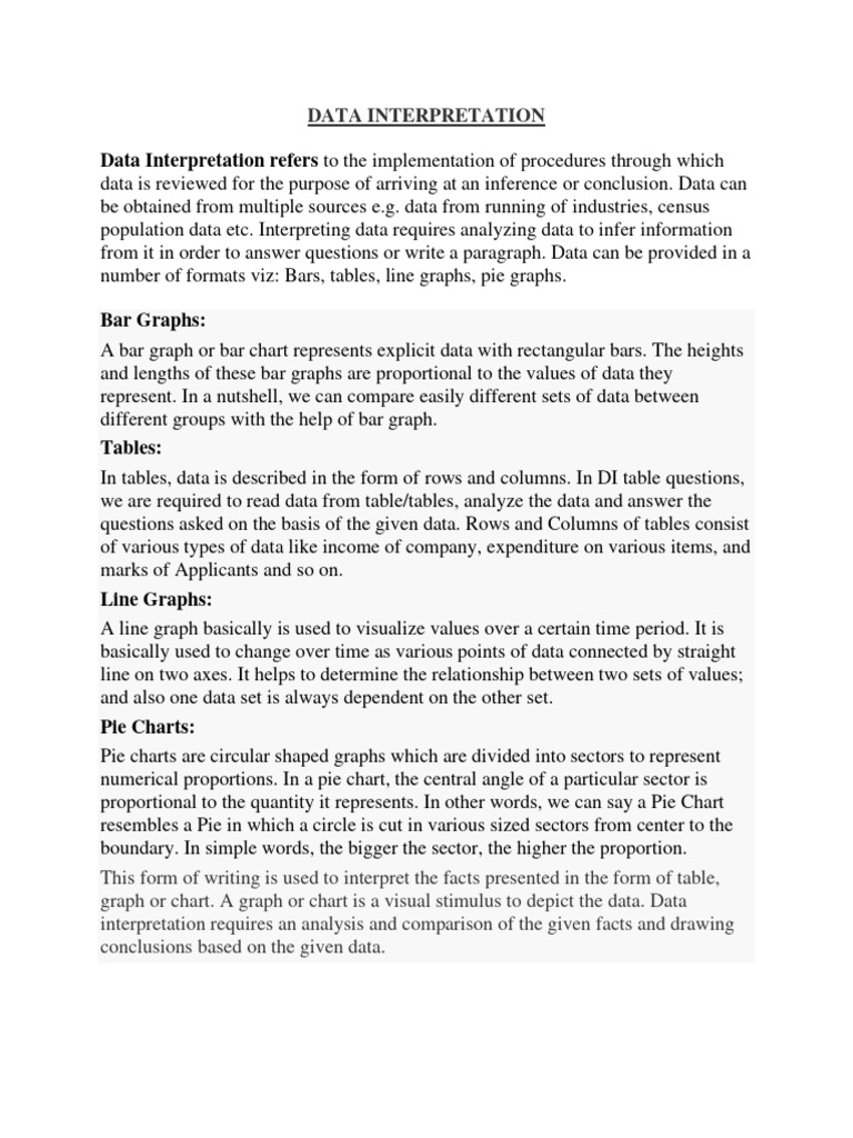 7 Data Interpretation | PDF | Pie Chart | Chart