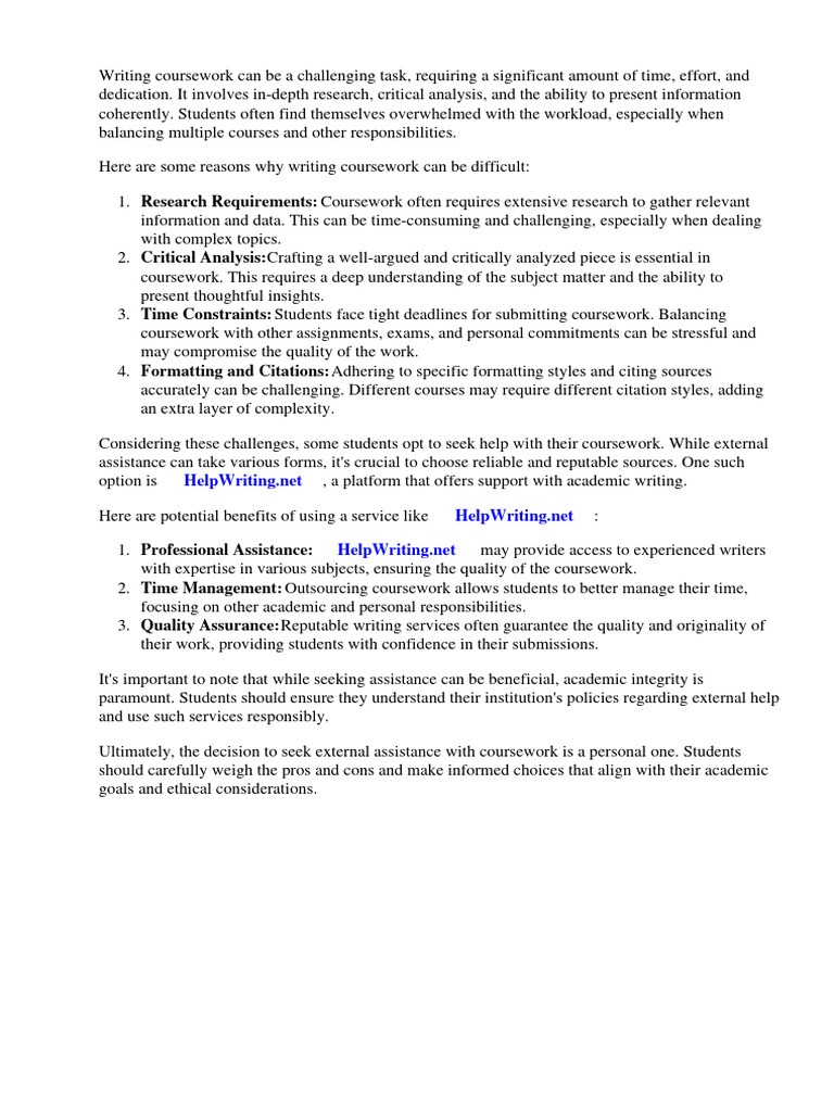 Coursework Essays Free | PDF | Essays | Critical Thinking