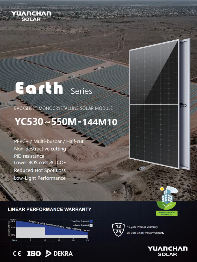 Panel Solar YC530-550M10 | PDF